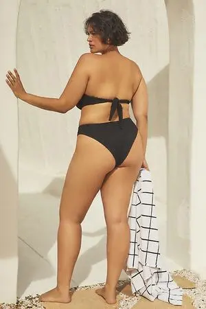 MONTCE Tori Bandeau Bikini Top - Black Pattern