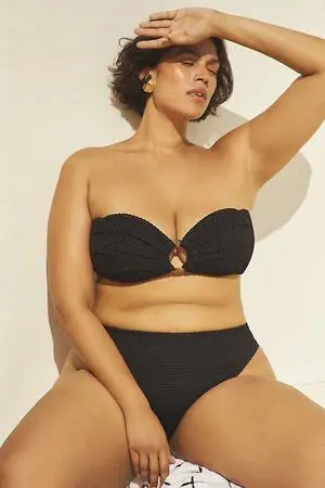 MONTCE Tori Bandeau Bikini Top - Black Pattern