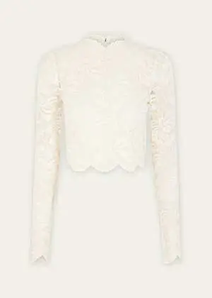 Rabanne Haut Cropped Lace Top - Ivory