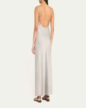 ST. AGNI Silk Low-back Maxi Slip Dress