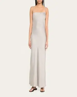 ST. AGNI Silk Low-back Maxi Slip Dress