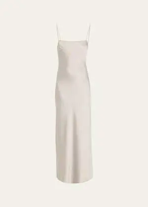 ST. AGNI Silk Low-back Maxi Slip Dress