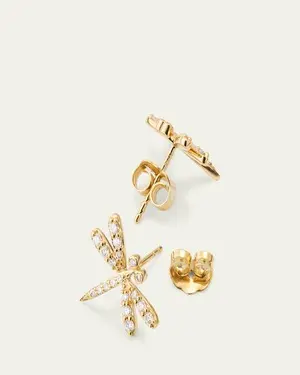 SYDNEY EVAN 14k Diamond Dragonfly Stud Earring