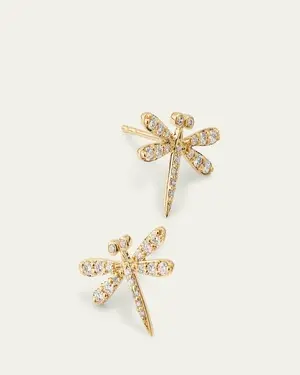 SYDNEY EVAN 14k Diamond Dragonfly Stud Earring