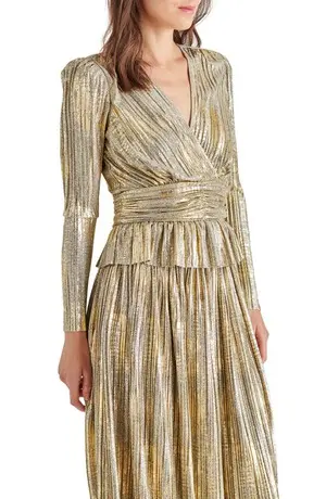 Steve Madden Azura Metallic Peplum Top