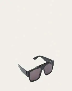 Gucci Acetate Rectangle Sunglasses - Black