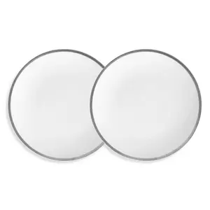 TWIG NEW YORK Platinum Edge Canape/bread Plate, Set Of 2 - Silver