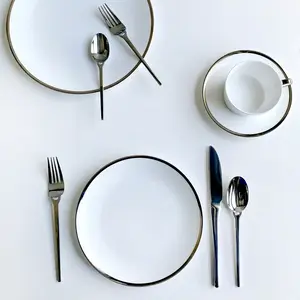 Twig New York Platinum Edge Canape/bread Plate, Set Of 2