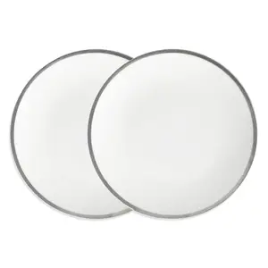 TWIG NEW YORK Platinum Edge Salad/dessert Plate, Set Of 2 - Silver