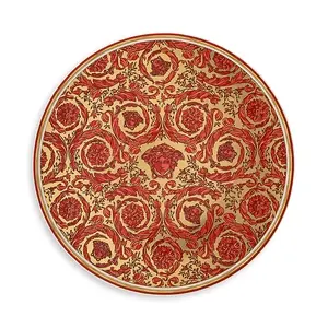 Versace Medusa Garland Christmas Plate - Red/gold