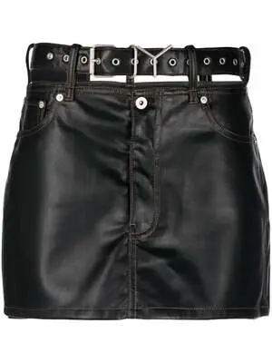 Y/project Y-belt Faux-leather Mini Skirt - Black