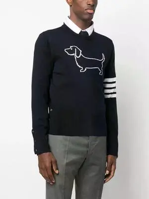 Thom Browne 4-bar Stripe Wool Jumper - Blue