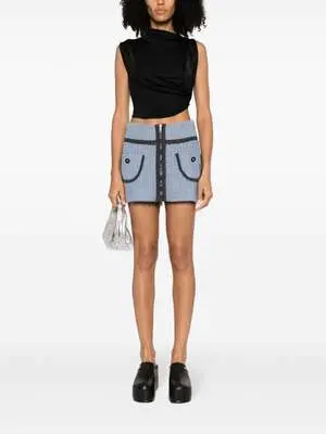 CORMIO Chunky-knit Mini Skirt - Blue