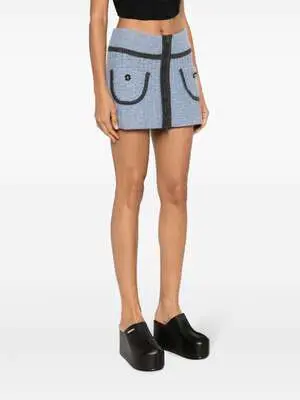 CORMIO Chunky-knit Mini Skirt - Blue