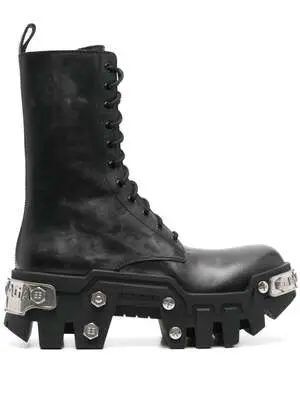 Balenciaga Bulldozer Lace-up Platform Boots - Black