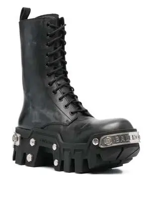 Balenciaga Bulldozer Lace-up Platform Boots - Black