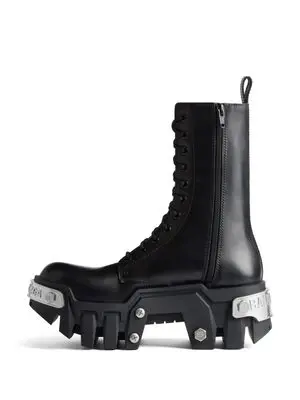 Balenciaga Bulldozer Lace-up Platform Boots - Black
