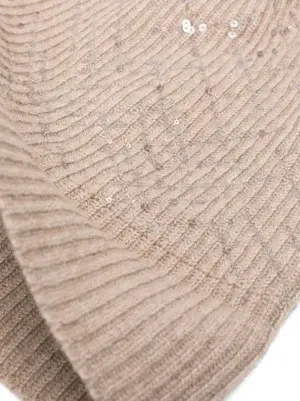 Brunello Cucinelli Ribbed Sequin-embellished Cashmere Beanie