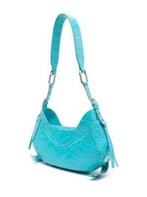 BIASIA Crocodile-embossed Y2k Shoulder Bag - Blue