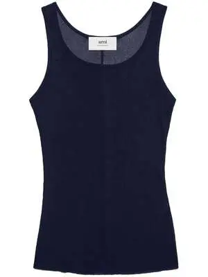 AMI Paris Semi-sheer Tank Top - Blue