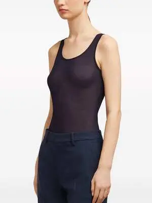 AMI Paris Semi-sheer Tank Top - Blue