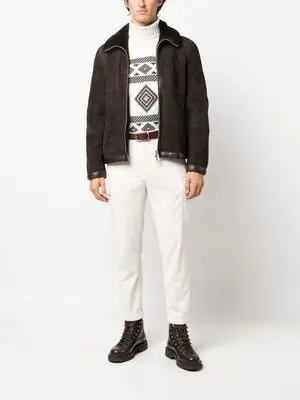 Brunello Cucinelli Fur-lining Leather Jacket