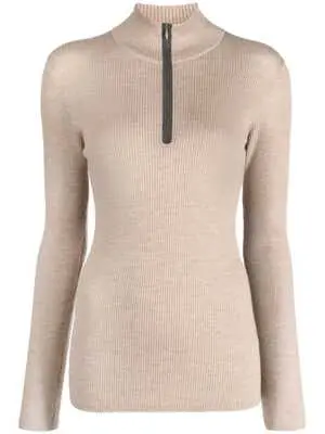 Brunello Cucinelli Ribbed-knit Zip-up Jumper