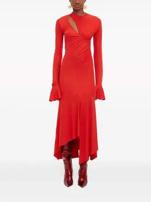 Victoria Beckham Asymmetrical Cut-out Midi Dress
