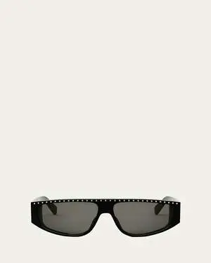 Celine Animation Rectangle Sunglasses - Shiny Black/smoke