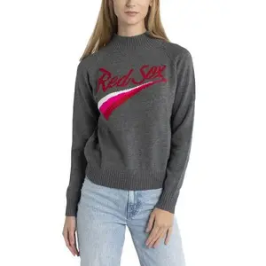 LUSSO Red Sox Raglan Pullover Sweater - Gray