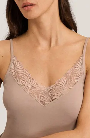 Hanro Milea Lace Trim Cotton Camisole