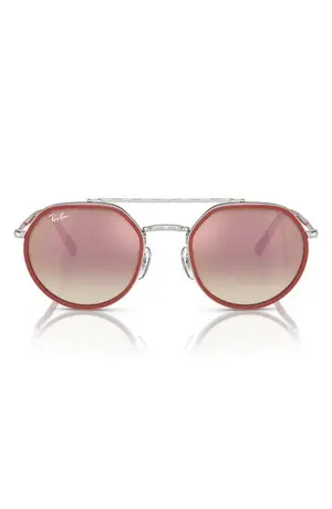 Ray-ban Ray-Ban 53mm Irregular Sunglasses Silver