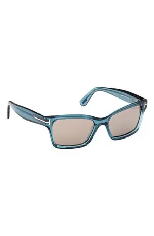 TOM FORD TOM FORD Mikel Square Sunglasses Shiny Aqua/roviex Mirror