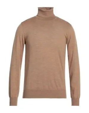 Emporio Armani Turtleneck Virgin Wool Sweater Beige