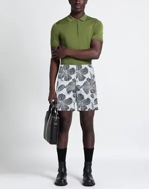 MSGM Tropical Print Cotton Shorts - Blue