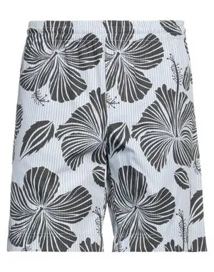 MSGM Tropical Print Cotton Shorts - Blue