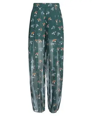 Emporio Armani Floral Silk Tapered Pants - Green