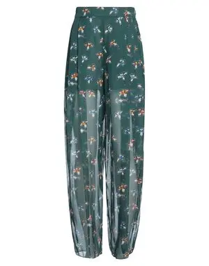 Emporio Armani Floral Silk Tapered Pants - Green
