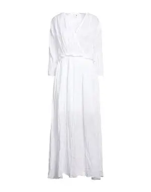 European Culture Maxi Dress Size Ramie, Cotton - White