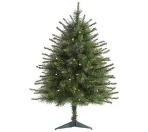 NEARLY NATURAL 3' New England Pine Christmas Tr E W/50 Lights - One-color