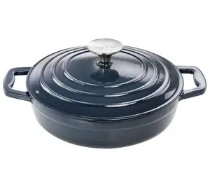 MEGACHEF 2 Quart Round Enameled Cast Iron Brais Er Pan