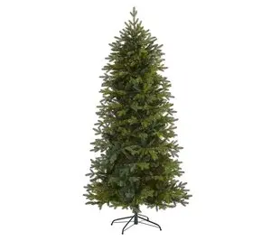 NEARLY NATURAL 7' Belgium Fir Artificial Christ Mas Tree - One-color