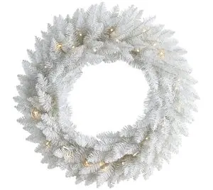 NEARLY NATURAL 24' Colorado Spruce Wreath With Arm Led Lights - One-color