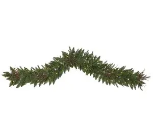 NEARLY NATURAL 6-ft Christmas Pine Garland W/50 Led Lights - One-color