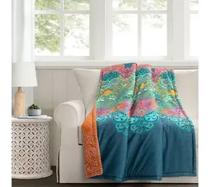 LUSH DECOR Boho Chic Reversible Throw Single 50 X60