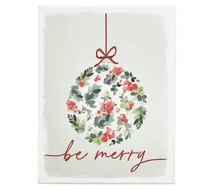 SINCERE SURROUNDINGS 17' Ornament Be Merry Wrap Ped Canvas - One-color