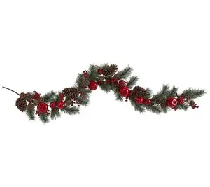 NEARLY NATURAL 6-ft Apple, Berry & Pine Cone Ga Rland - One-color