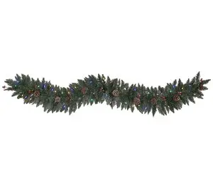 NEARLY NATURAL 6-ft Snow Dusted Christmas Garla Nd - One-color