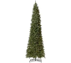 NEARLY NATURAL 10' Flocked Livingston Fir Chris Tmas Tree - One-color