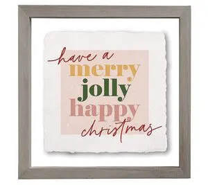 SINCERE SURROUNDINGS 10' Merry Jolly Happy Floa Ting Frame Art - One-color